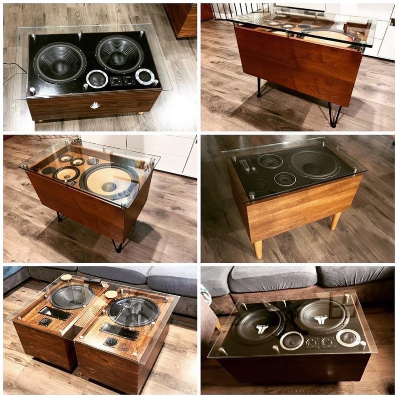 Vintage Functional Bluetooth Speaker Coffee Table - Etsy