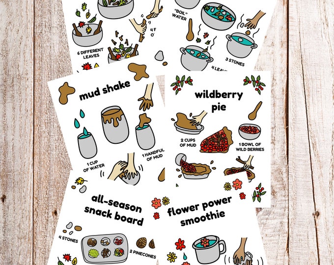 Instant Download - Mud Kitchen Recipe Cards, Montessori Materials ...
