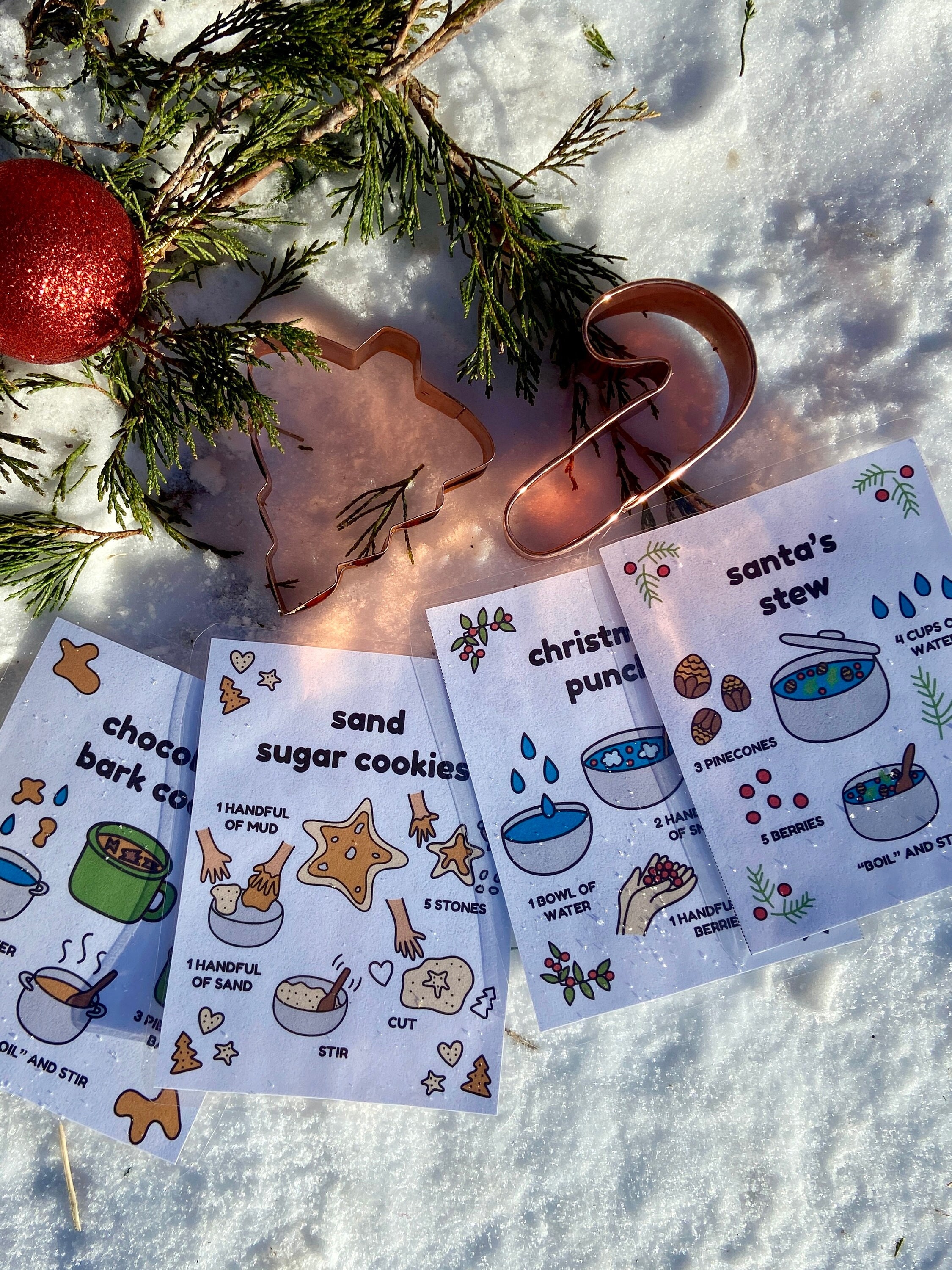 Instant Download - Christmas Mud Kitchen Recipe Cards, Christmas ...