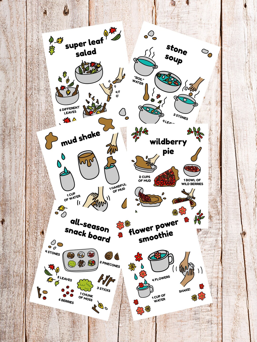 Instant Download - Mud Kitchen Recipe Cards, Montessori Materials ...