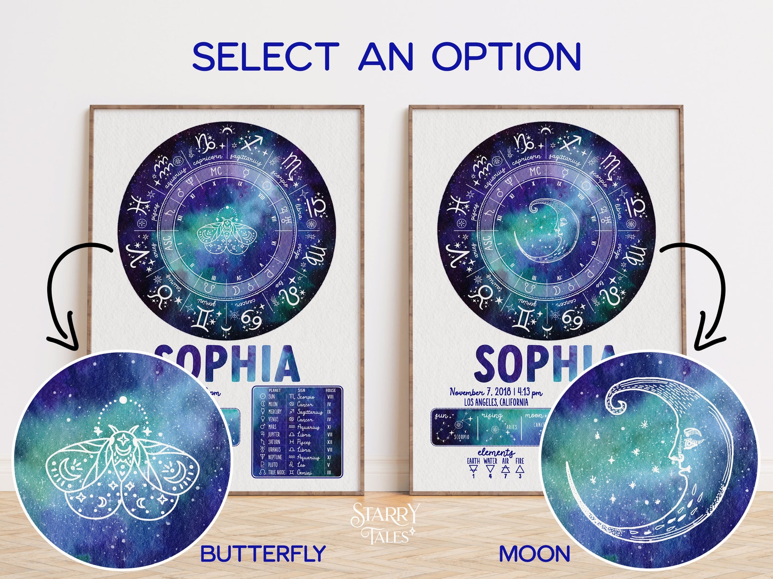 Custom Astrology Birth Chart Printable Wall Art Natal Chart - Etsy