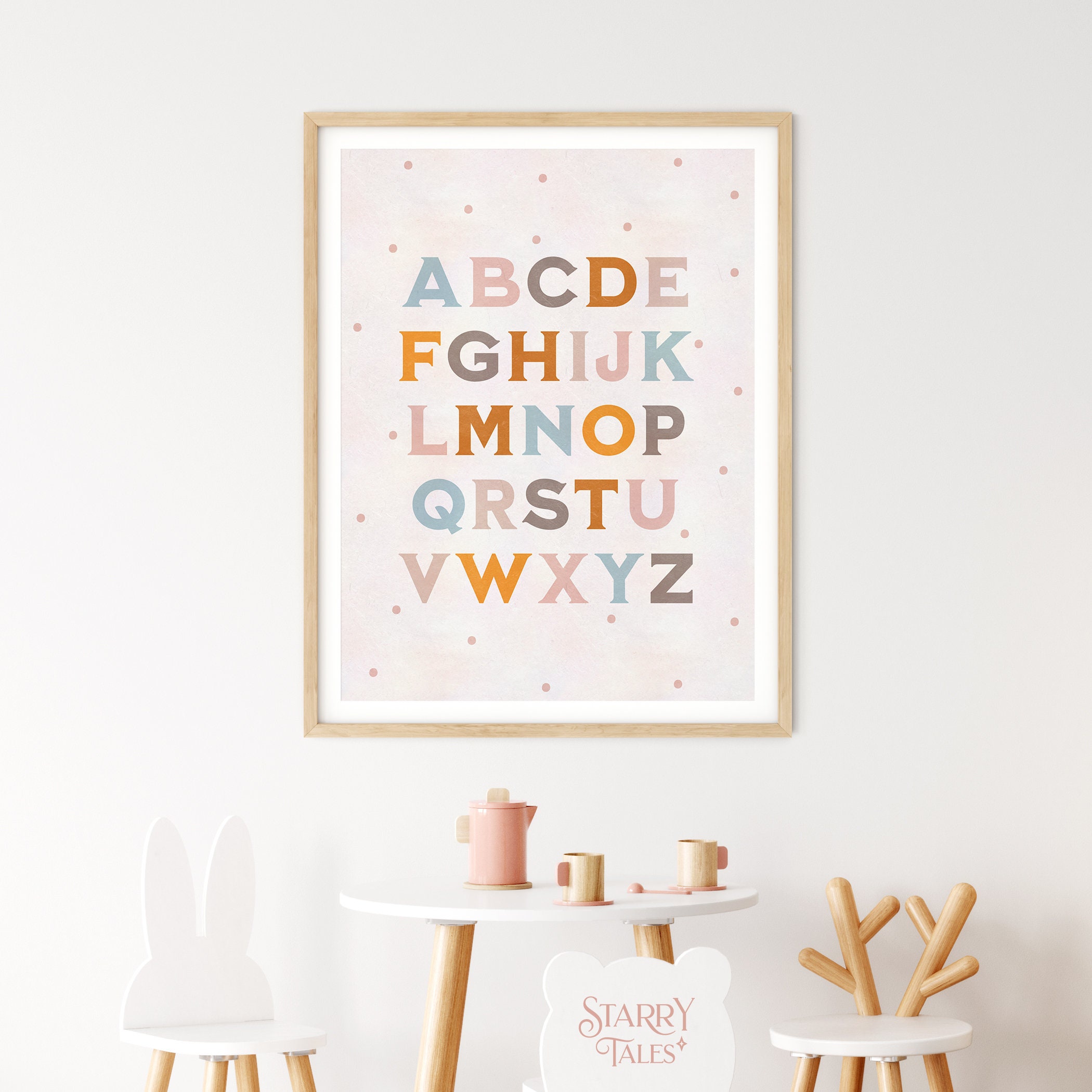 Colorful Alphabet Poster: Educational Nursery Wall Art (digital ...