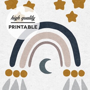 Alphabet & Numbers Boho Kids Room Decor, Boy Nursery Rainbow Poster ...