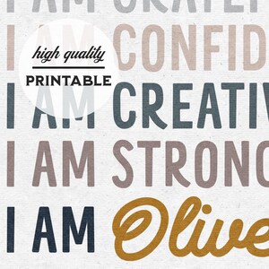 Personalized I Am Affirmation Wall Art Boy Nursery Decor, Downloadable ...