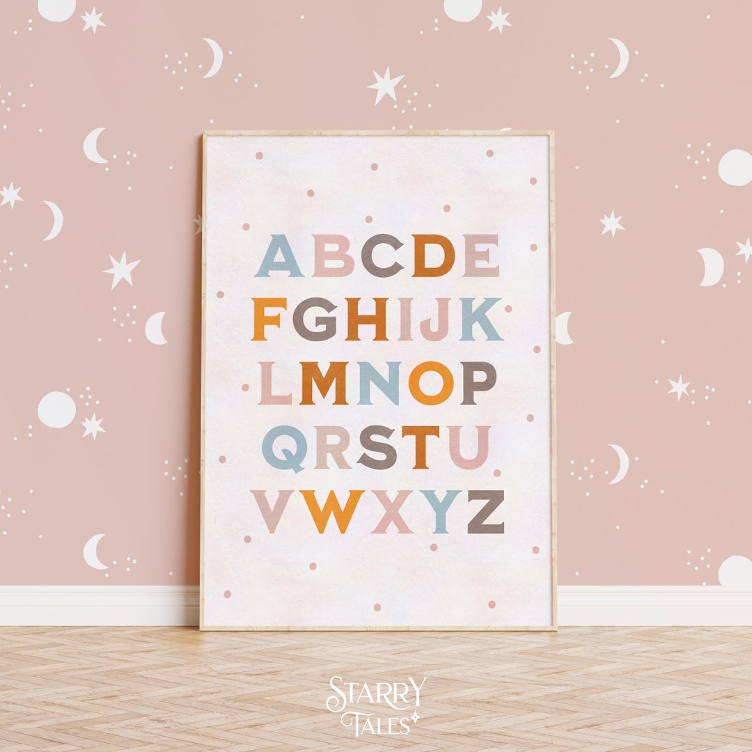 Colorful Alphabet Poster Print, Printable Educational Wall Art ...