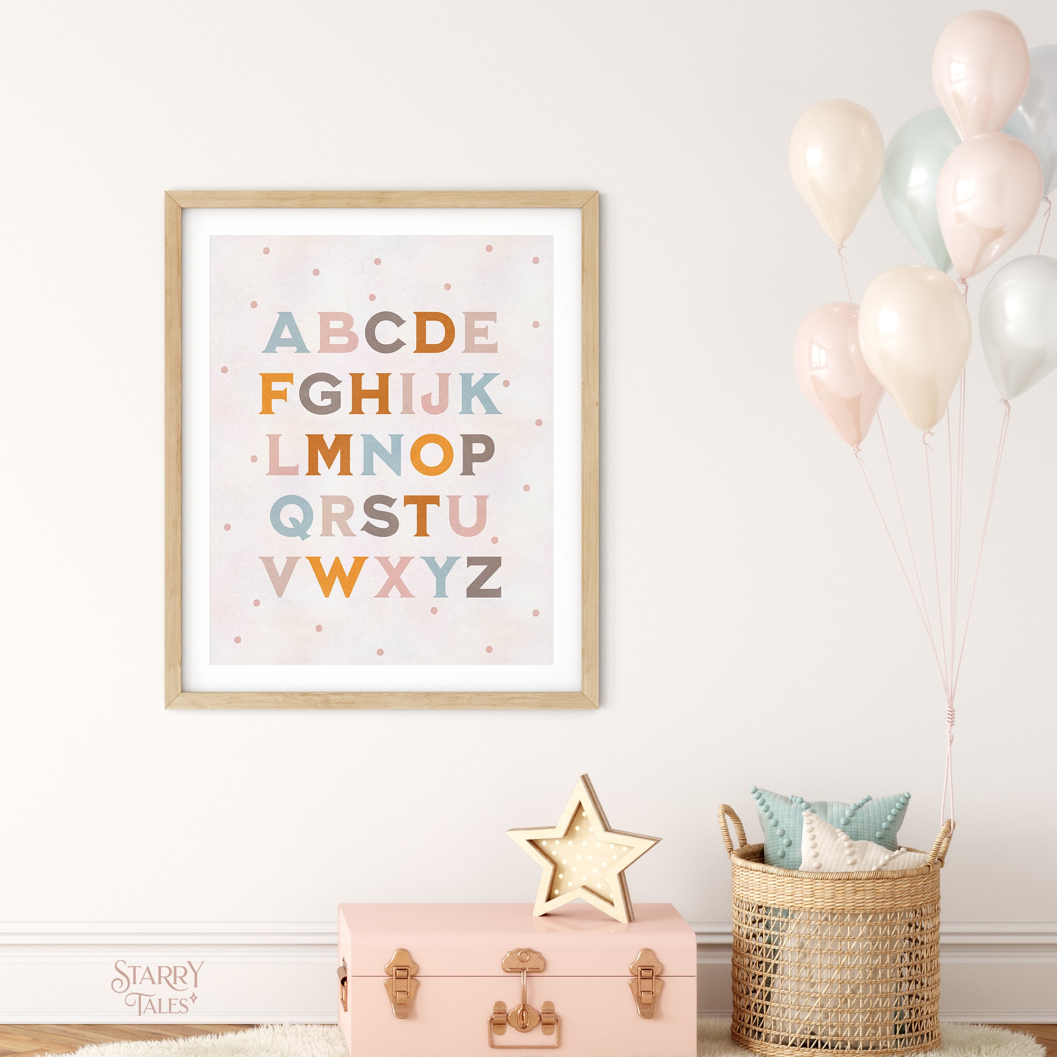 Colorful Alphabet Poster: Educational Nursery Wall Art (digital ...
