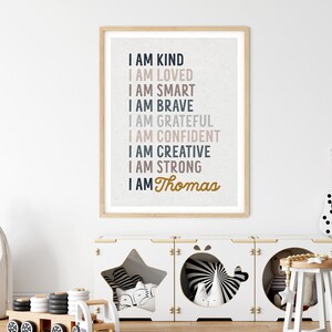 Personalized I Am Affirmation Wall Art Boy Nursery Decor, Downloadable ...