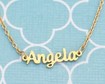 Angela Name Necklace - Etsy