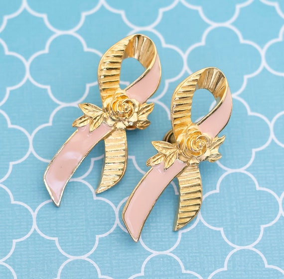 Vintage Two Pink Ribbon Cancer Awareness Pins by Avon… - Gem