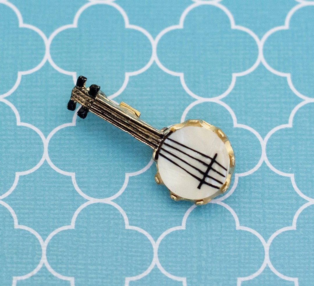 Vintage Banjo Musical Instrument Brooch - R14 - Etsy
