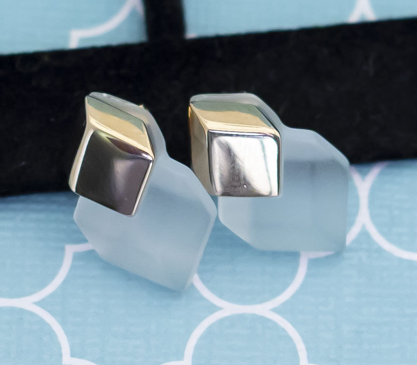 Vintage Clear Geometric Cube Convertible Stud Earrings by Avon - R6 - Etsy