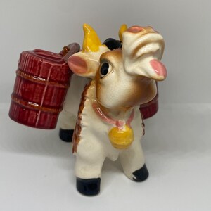 Vintage Bull Ox Salt and Pepper Shakers Set Japan With Saddlebags Cow ...