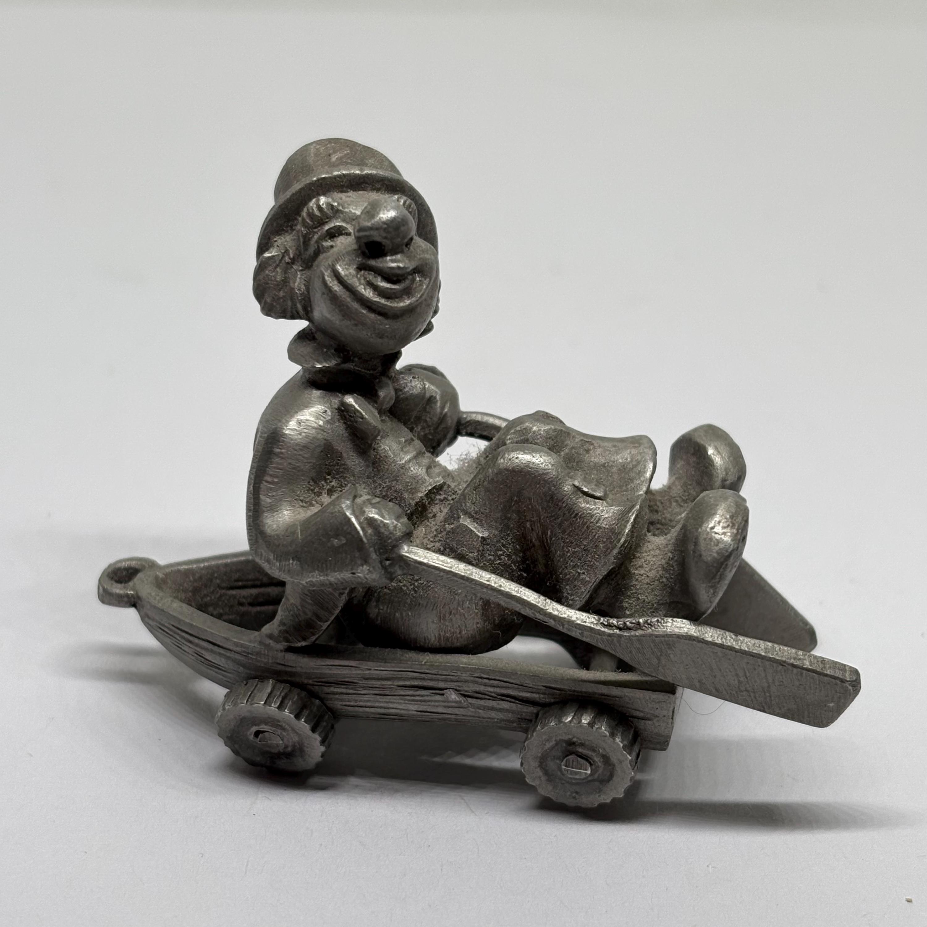 Vintage Raycliffe Davison Pewter Clown Man on Boat Figurine Rowing Gift ...