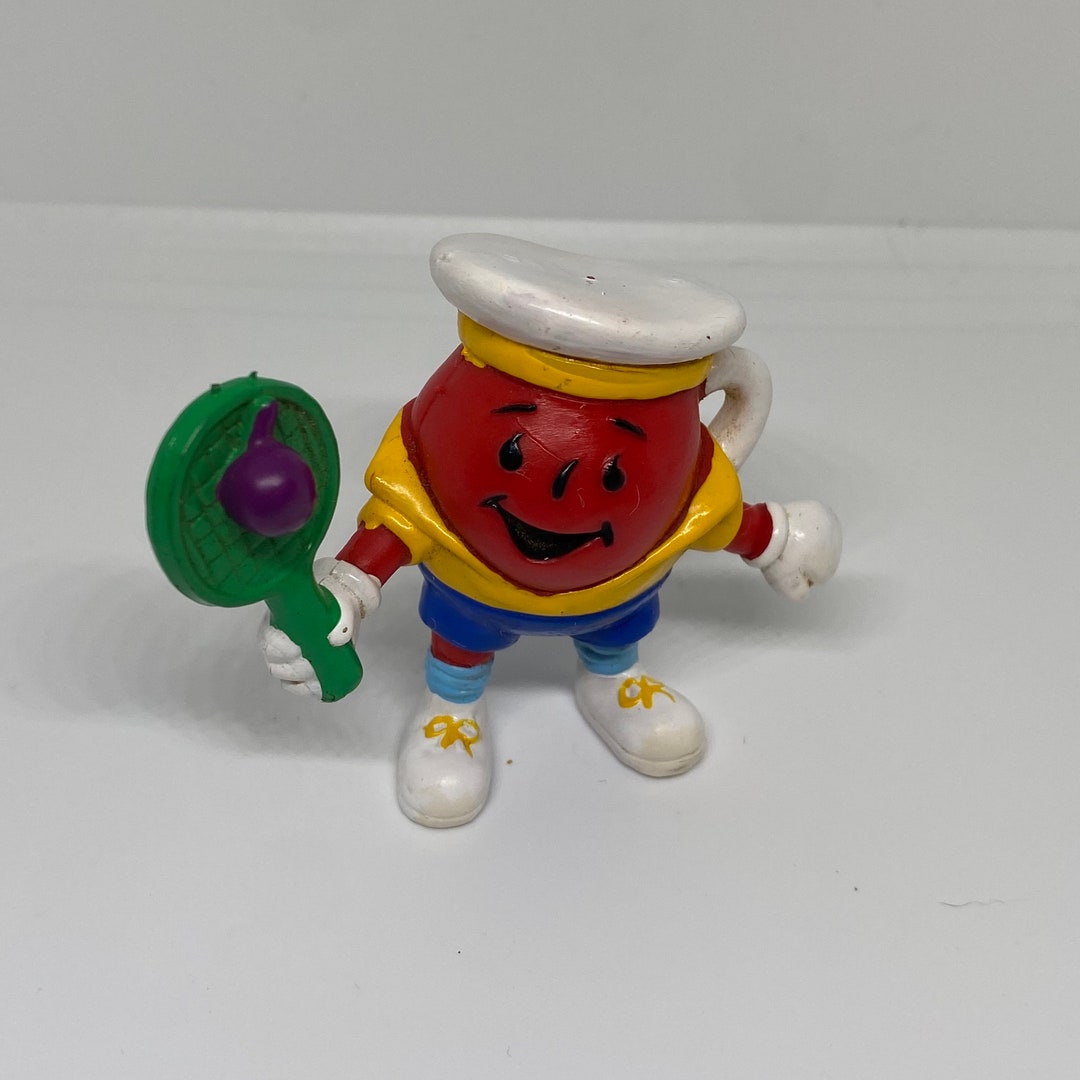 Vintage Kool Aid Man Tennis Player Mini Figure PVC Toy Pitcher Kraft ...