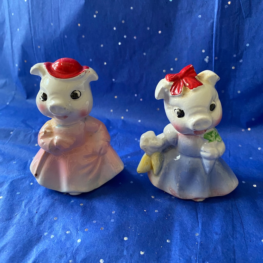 Vintage Anthropomorphic Pigs in Dresses 3 Salt and Pepper - Etsy