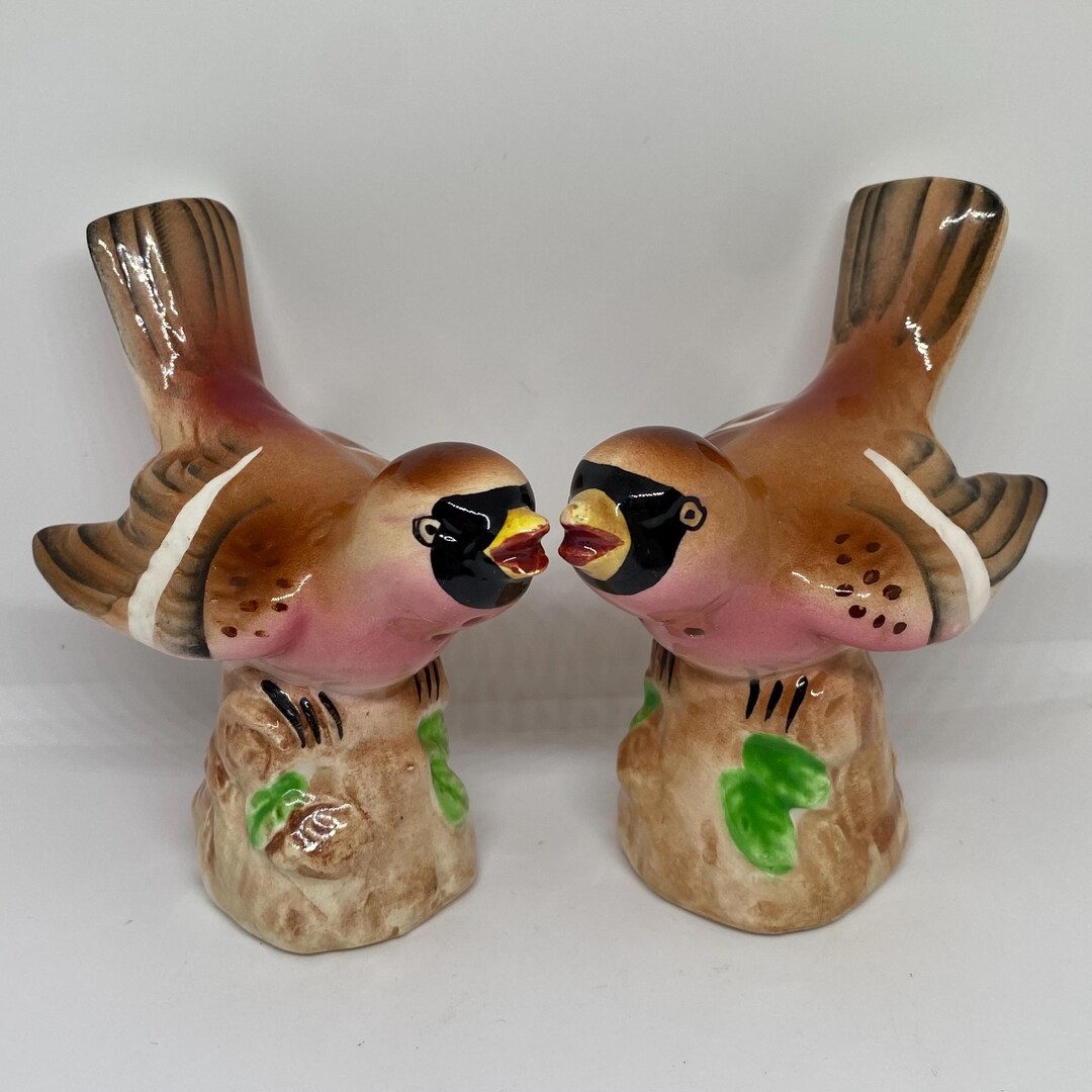 Vintage Relco Pink Bird Ceramic Salt and Pepper Shakers Set Japan - Etsy