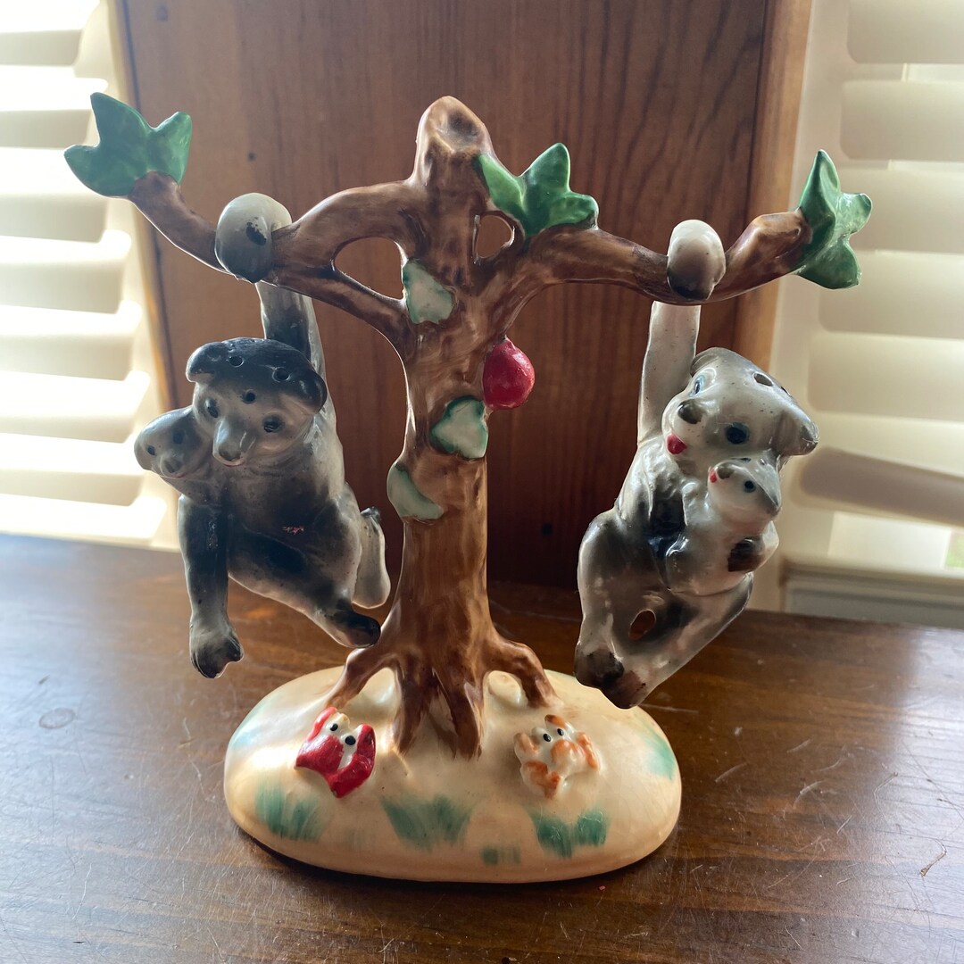 Vintage Monkeys Hanging on a Tree Salt and Pepper Shakers Set - Etsy