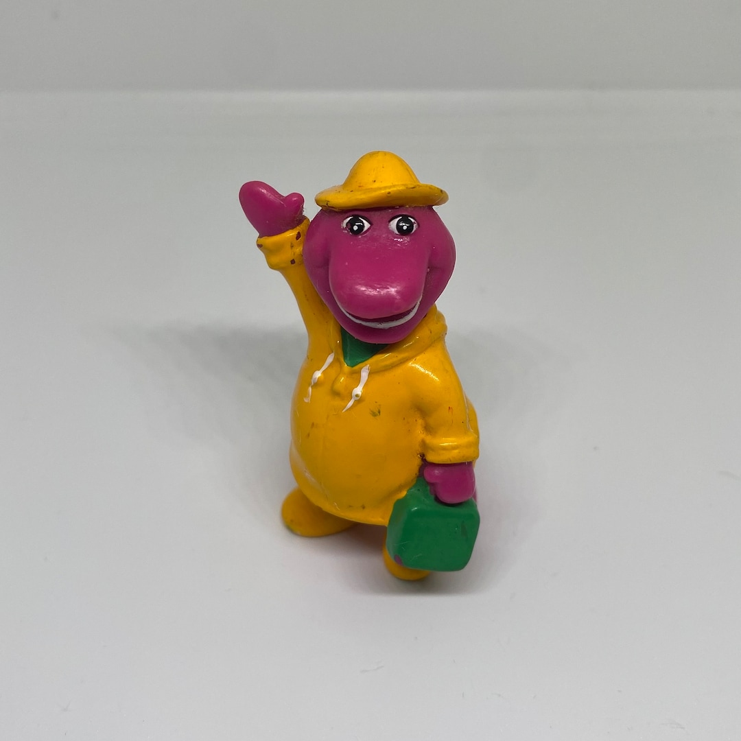 Barney Figurine the Lyons Group PVC in Raincoat Figure Cake Topper Toy ...