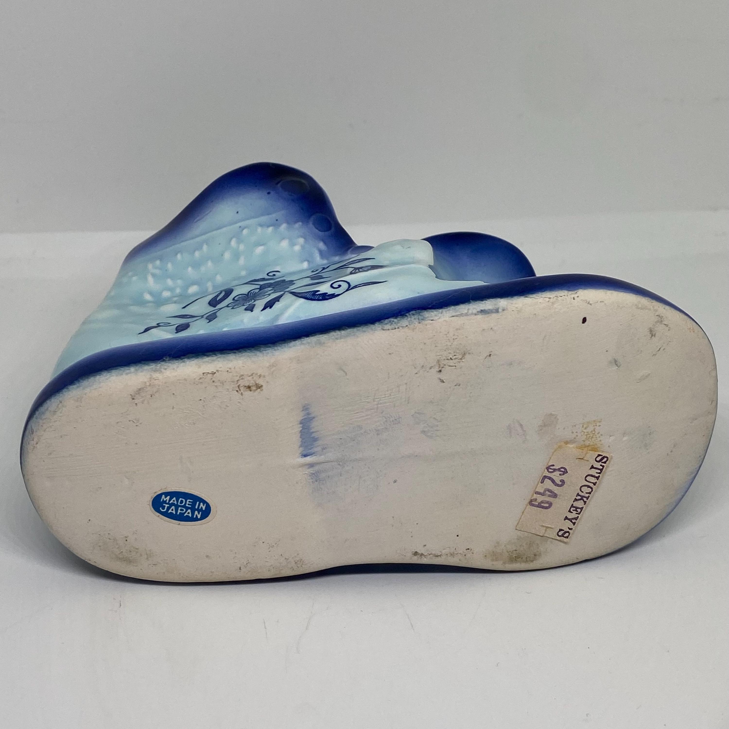 Vintage Souvenir Blue Shoe Boot Figurine Indiana Ceramic Toothpick ...
