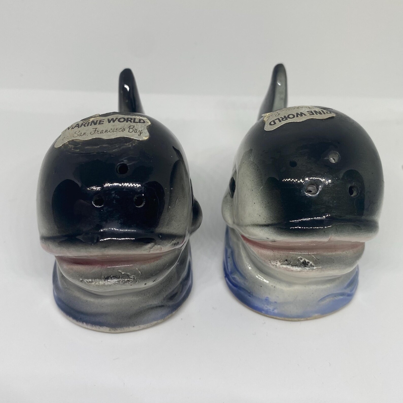 Vintage Whale Salt and Pepper Shaker Set Anthropomorphic Souvenir ...