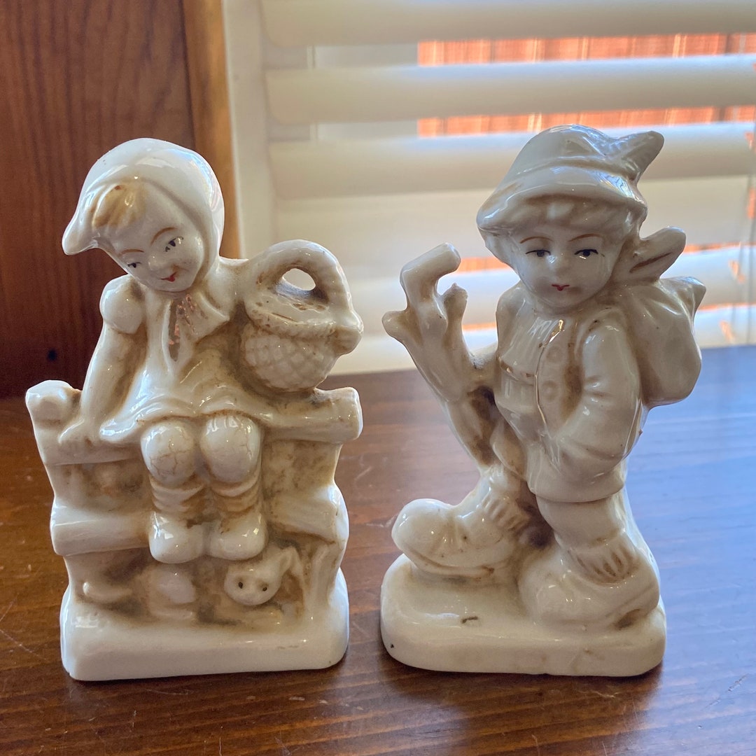 Vintage Pair of Porcelain Child Figures Hiking Made in Japan - Etsy