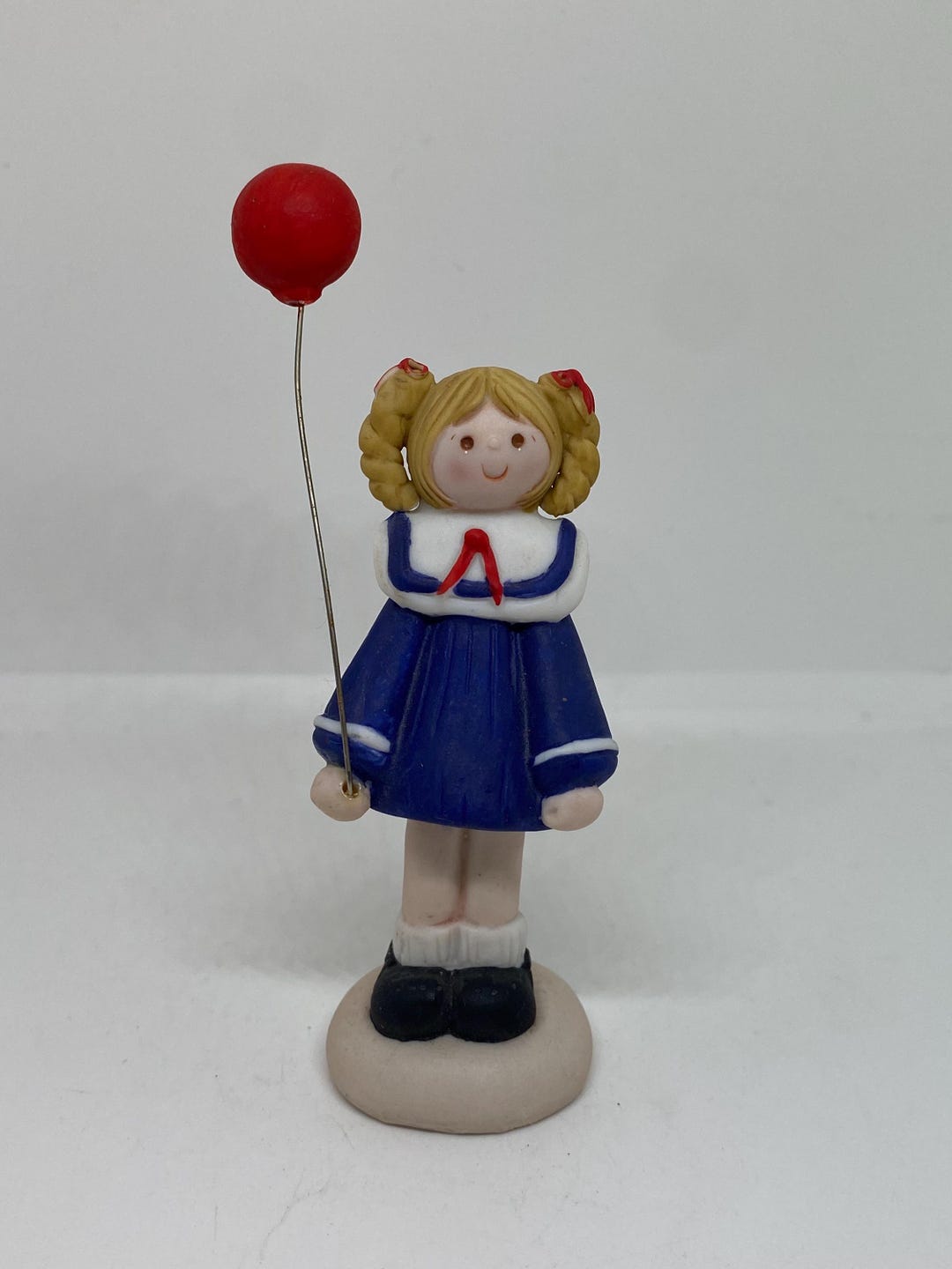 Vintage Cynde Kerber Enesco 1984 Girl Playing With Balloon - Etsy