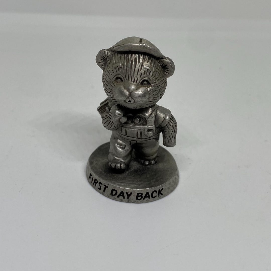 Avon 1983 Bear School Days Fine Pewter Figurine First Day Back to ...