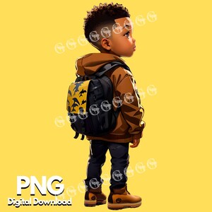 Back to School Boys PNG Bundle, Cool Boys, African American Boys, Black Boys, Elementary School ...