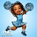 Blue & Gray Girl Cheerleaders (african American) PNG Bundle, Black ...