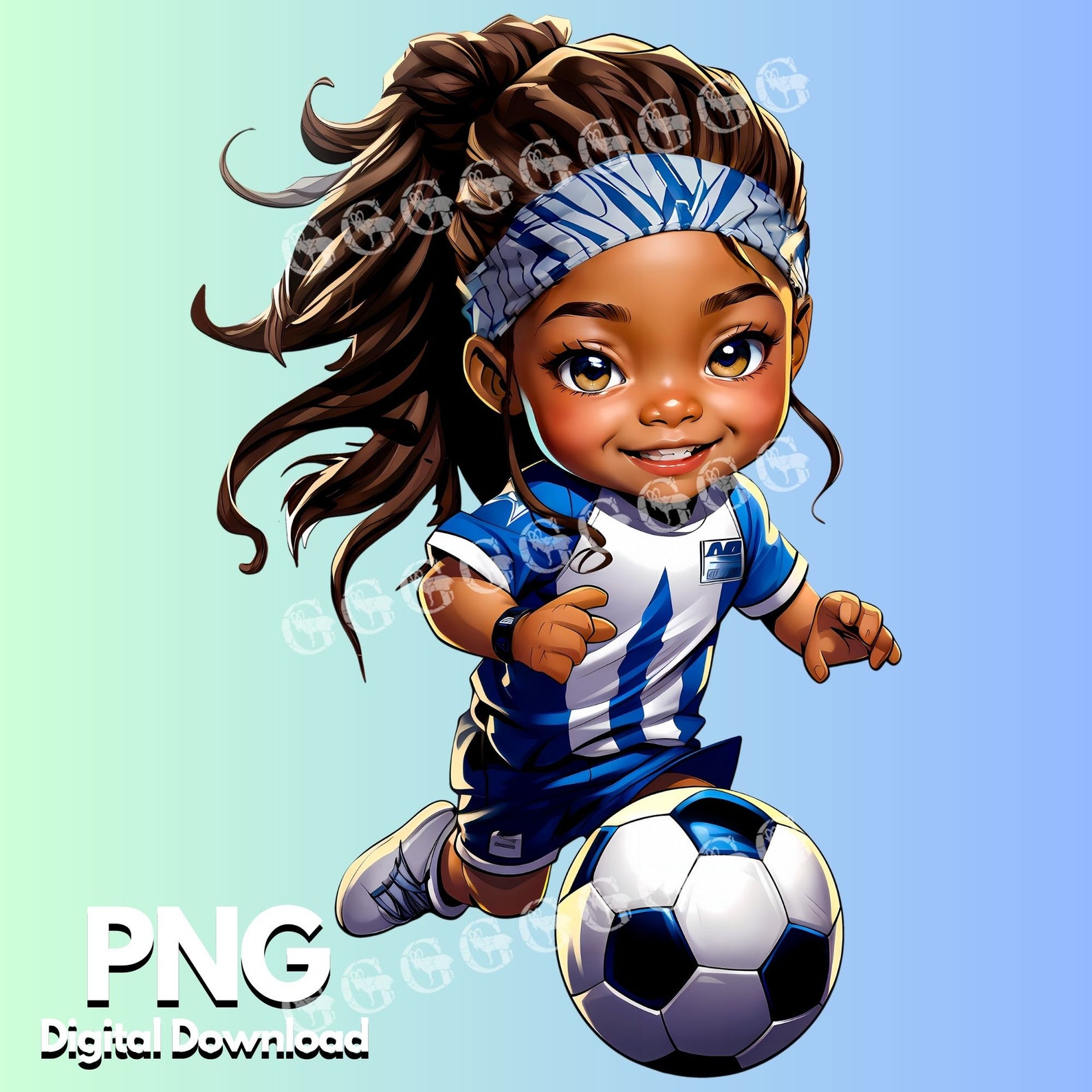 Cute Soccer Girls PNG Bundle, Little League Soccer Girls, Black Soccer ...