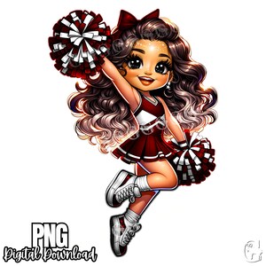 Maroon and White Uniform Cheerleader Girls (multi-racial) PNG Bundle ...