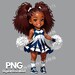 Blue Silver White Cheerleaders PNG Bundle, Black Girl Cheerleaders ...