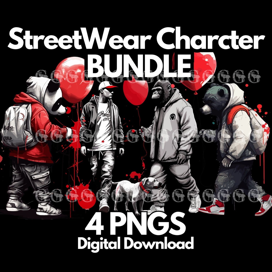 Streetwear Characters PNG Bundle Gangster Png Gangster Bear - Etsy