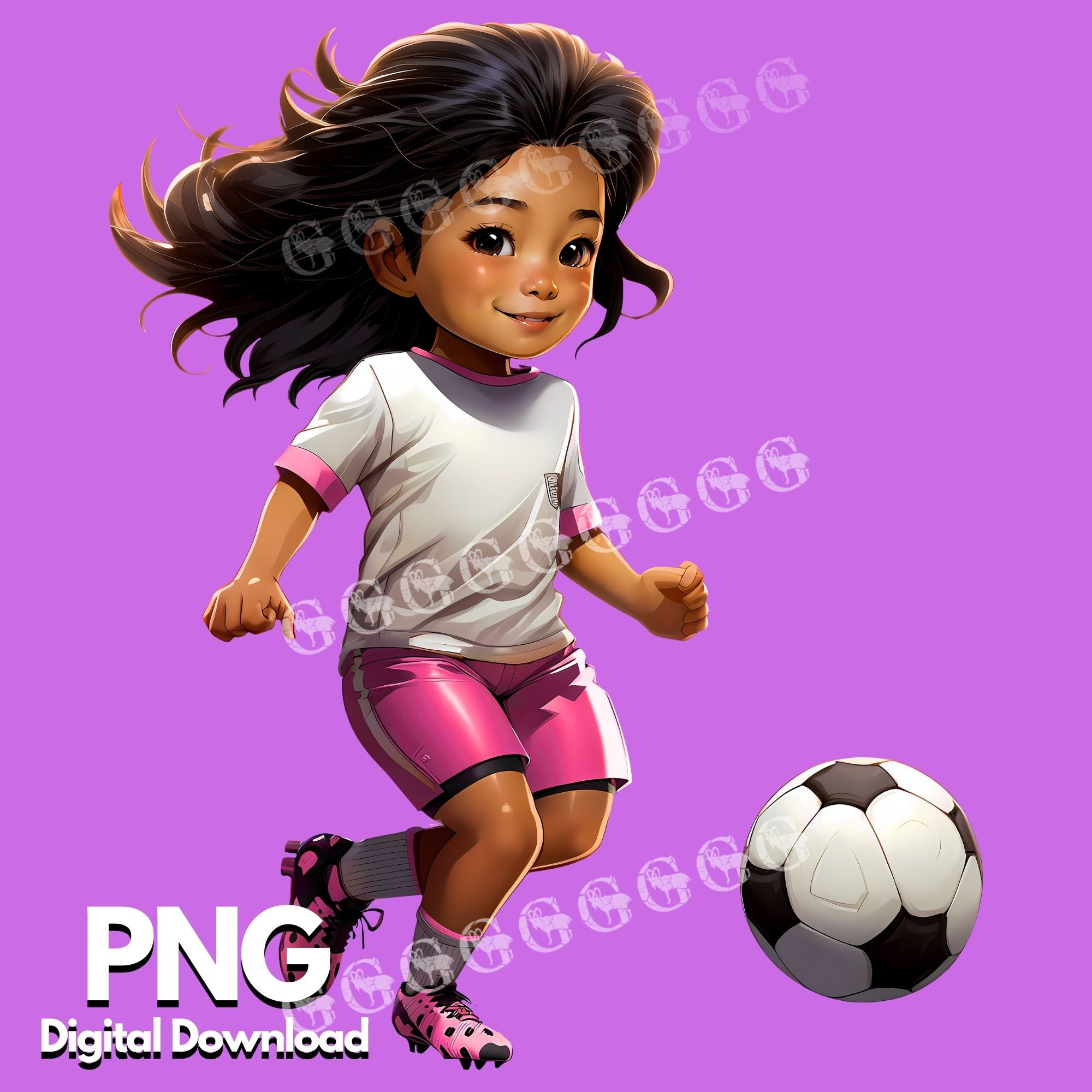 Pink & White Girl's Soccer Team PNG Bundle, Youth Soccer, Girl's Soccer ...