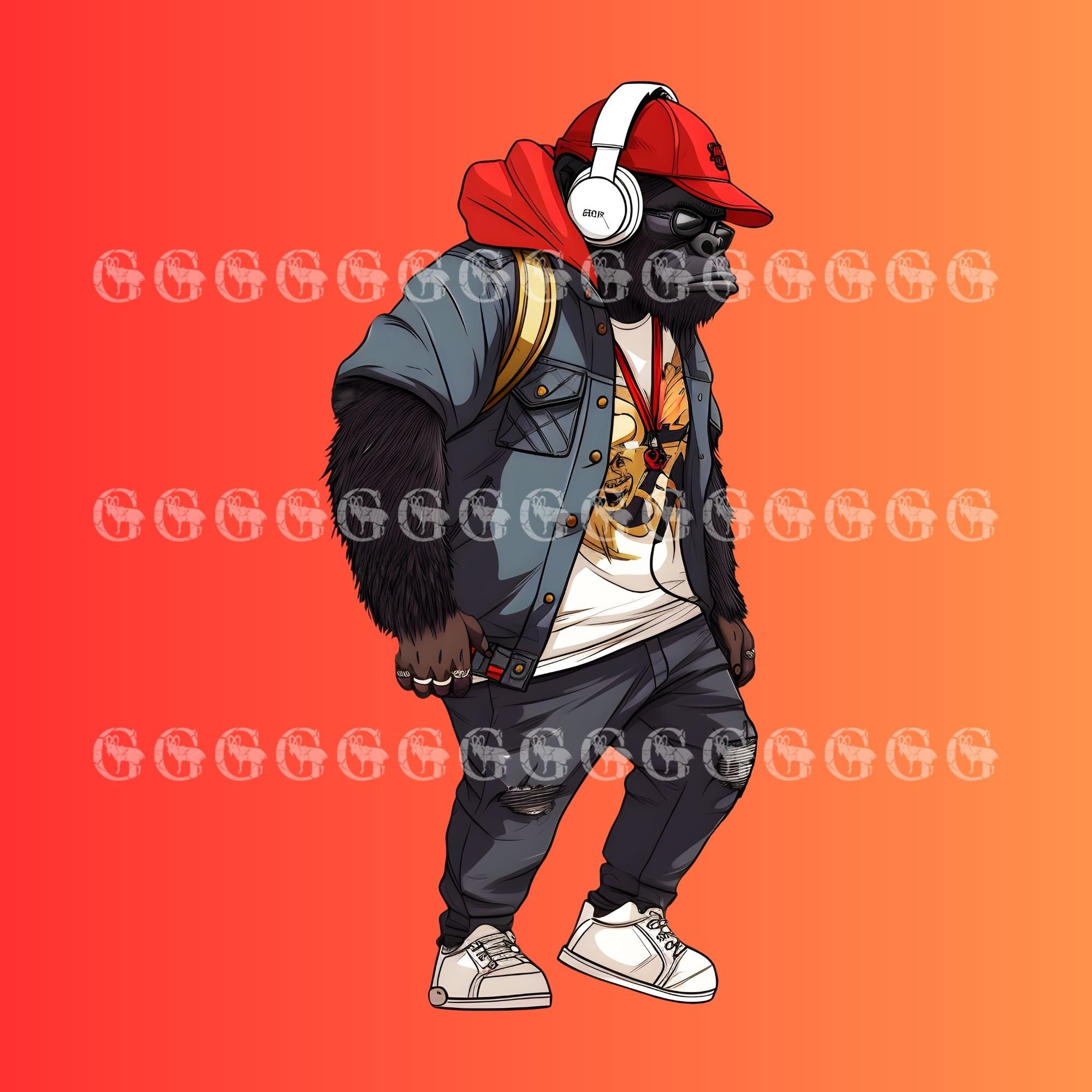 Urban Streetwear Gorilla (1 of 5), Gorilla PNG, Angry Gorilla PNG ...