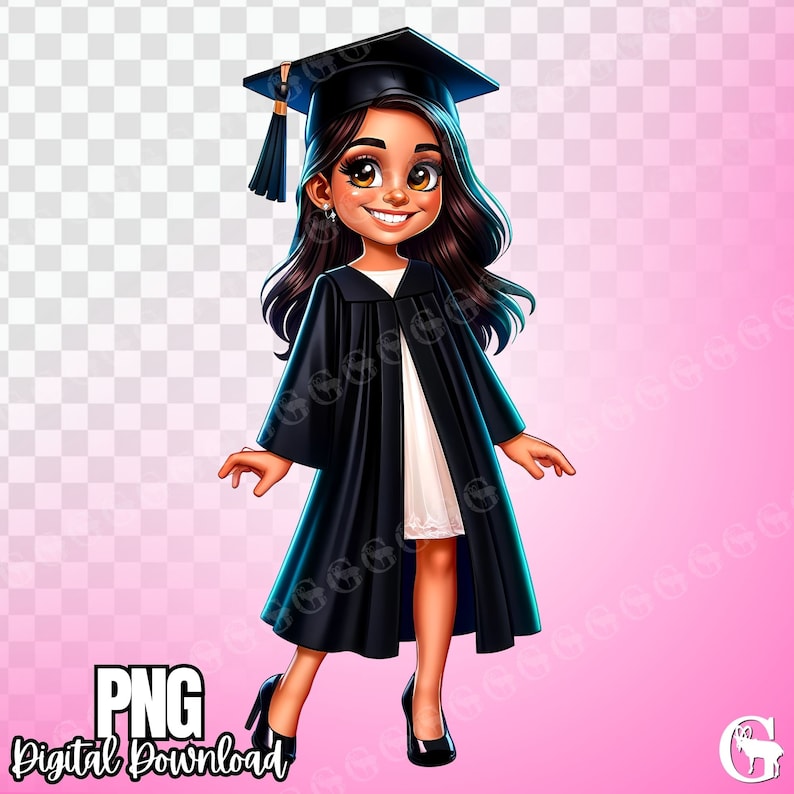 Girl Student Grad (hispanic) PNG, Graduation Clipart, Class of 2024 ...