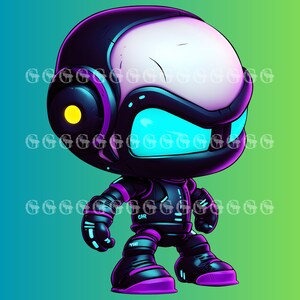 Kawaii Chibi Robot PNG Bundle, Robot Png, Robot Svg, Robot Vector ...