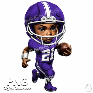 Purple and White Football Boys PNG Bundle, Football Players, Black ...