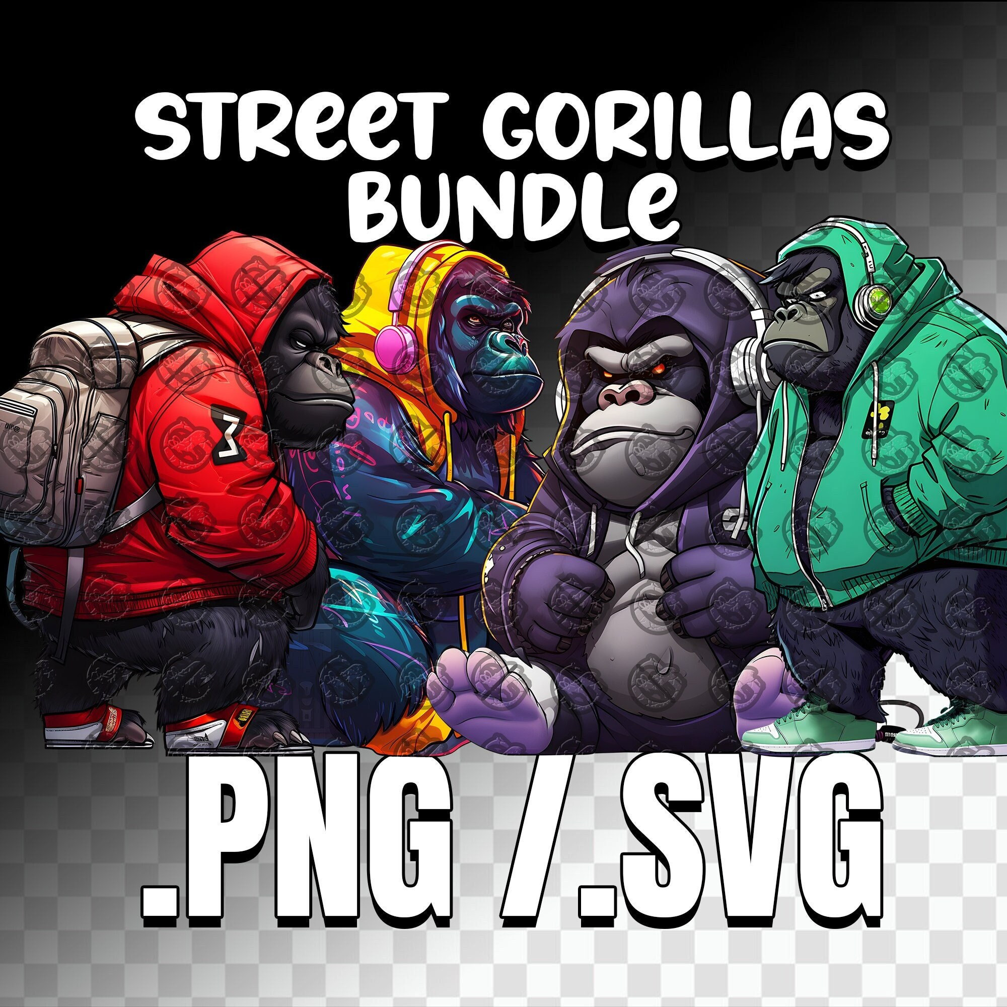 Street Gorilla SVG Bundle, Gorilla Svg, Angry Gorilla Svg, Gorilla ...