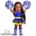 Youth African American Cheerleaders PNG Bundle, Royal Blue and Yellow ...