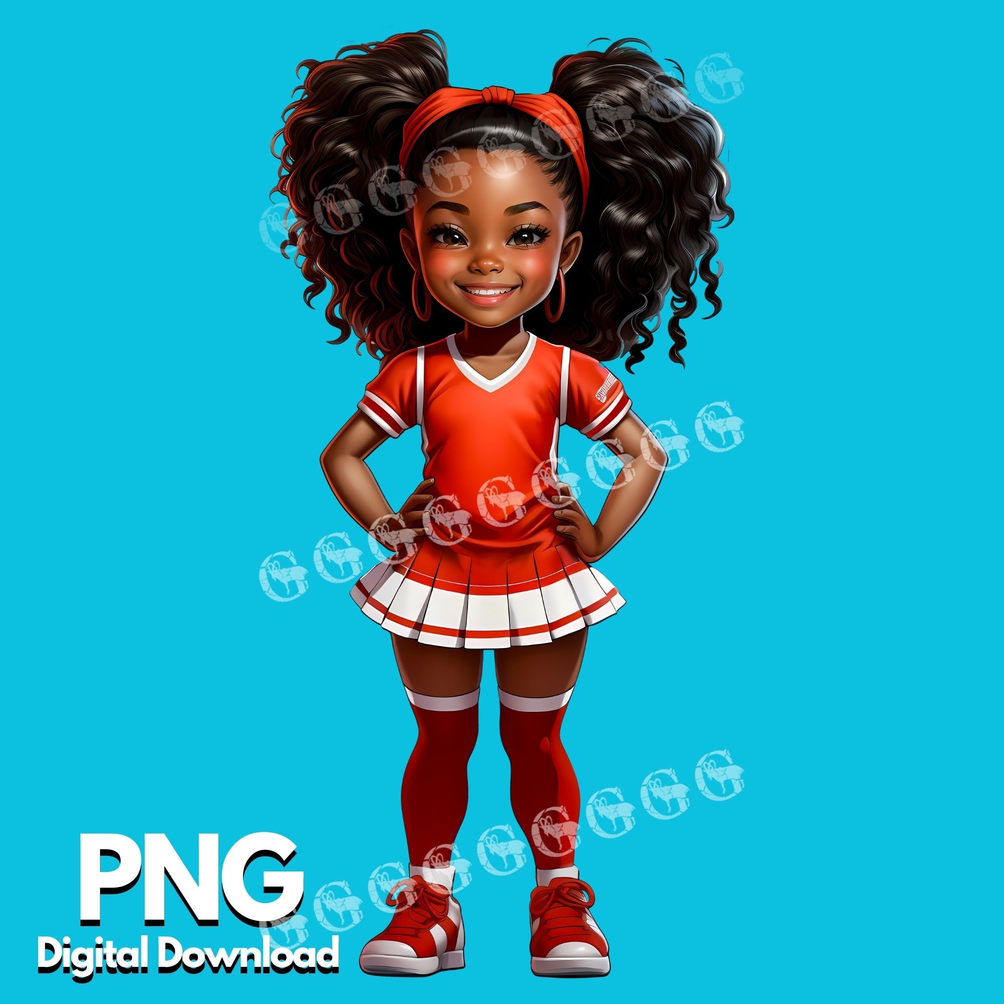 Red and White Youth Cheerleaders PNG Bundle, Black Cheerleaders, Youth ...