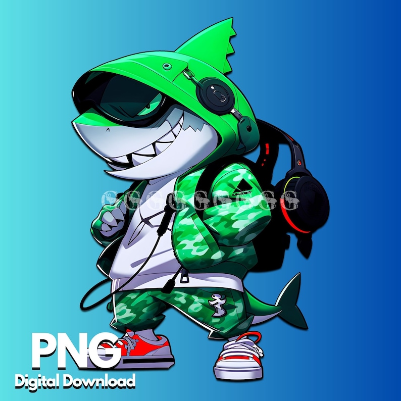 Sharks Wearing Streetwear Bundle, Sharks, Characters, Hoodie, Urban ...