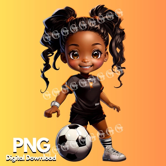 Black Girl Cartoon Soccer Cartoon Black Boy Soccer Player In The Field