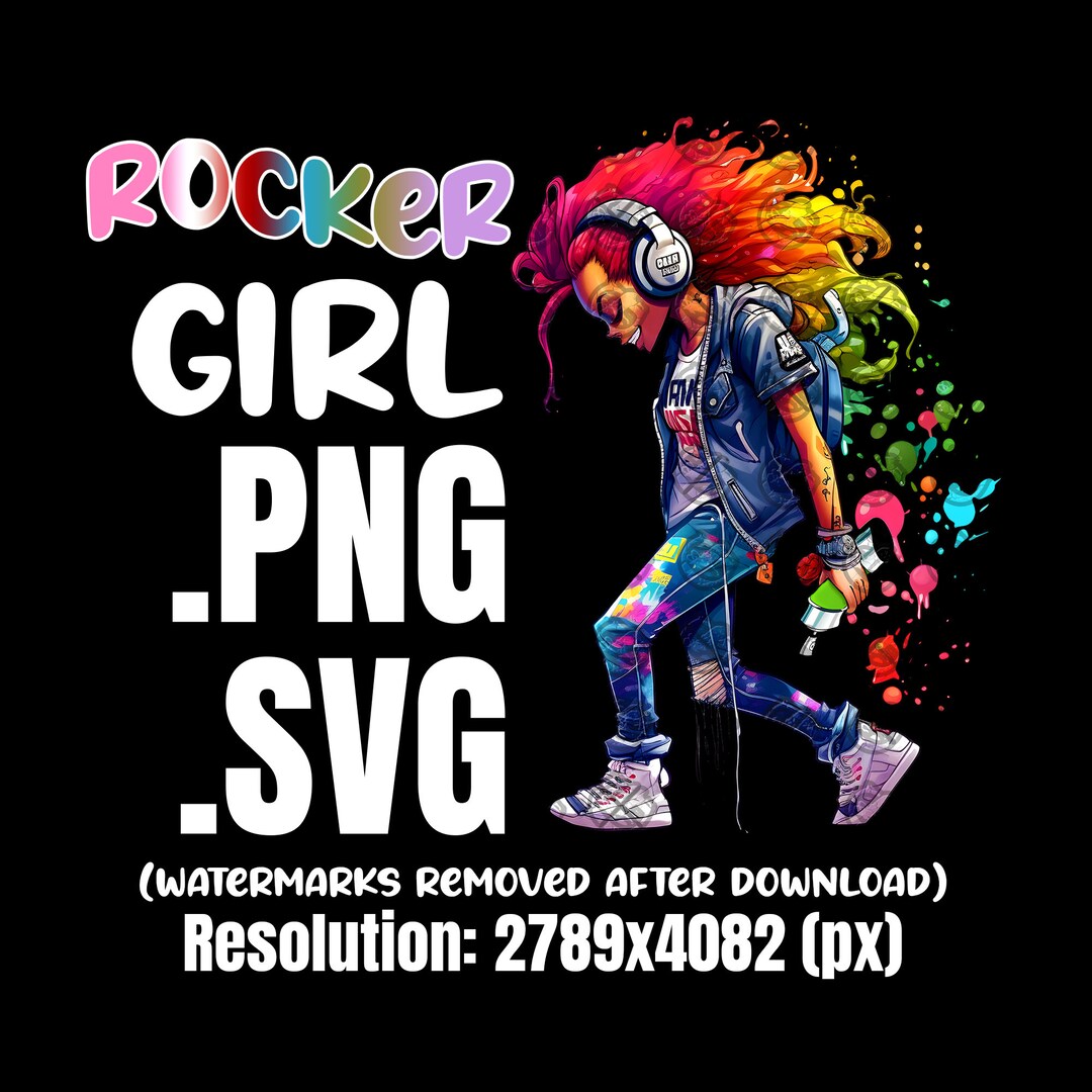 Graffiti Black Girl Rocker SVG/PNG, Streetwear Girl SVG, Sublimation - Etsy
