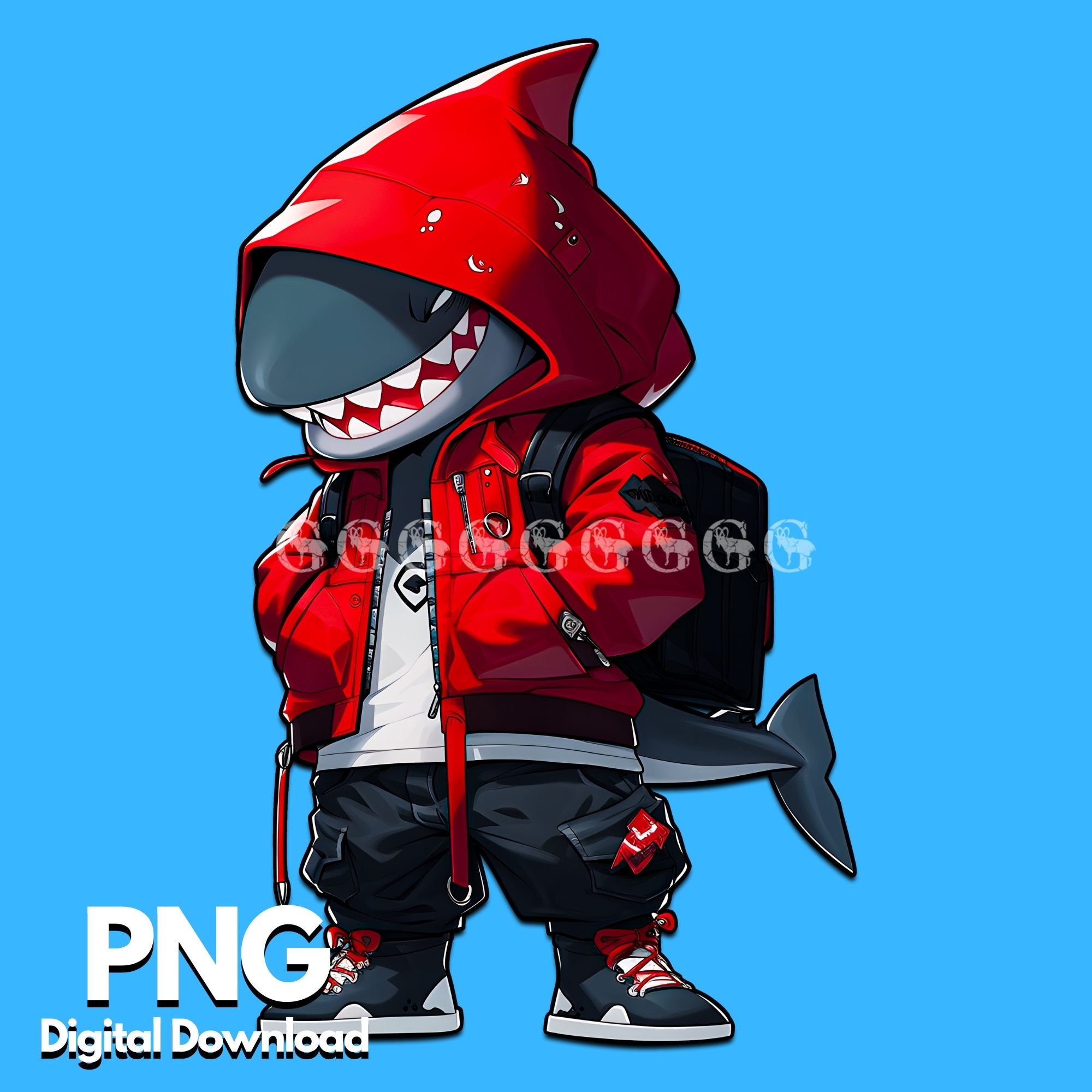 Sharks Wearing Streetwear Bundle Sharks Characters Hoodie - Etsy