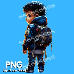Back to School Boys PNG Bundle, Cool Boys, African American Boys, Black Boys, Elementary School ...