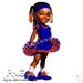Blue & Orange Girl Cheerleaders (african American) PNG Bundle, Black ...