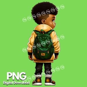 Back to School Boys PNG Bundle, Cool Boys, African American Boys, Black Boys, Elementary School ...