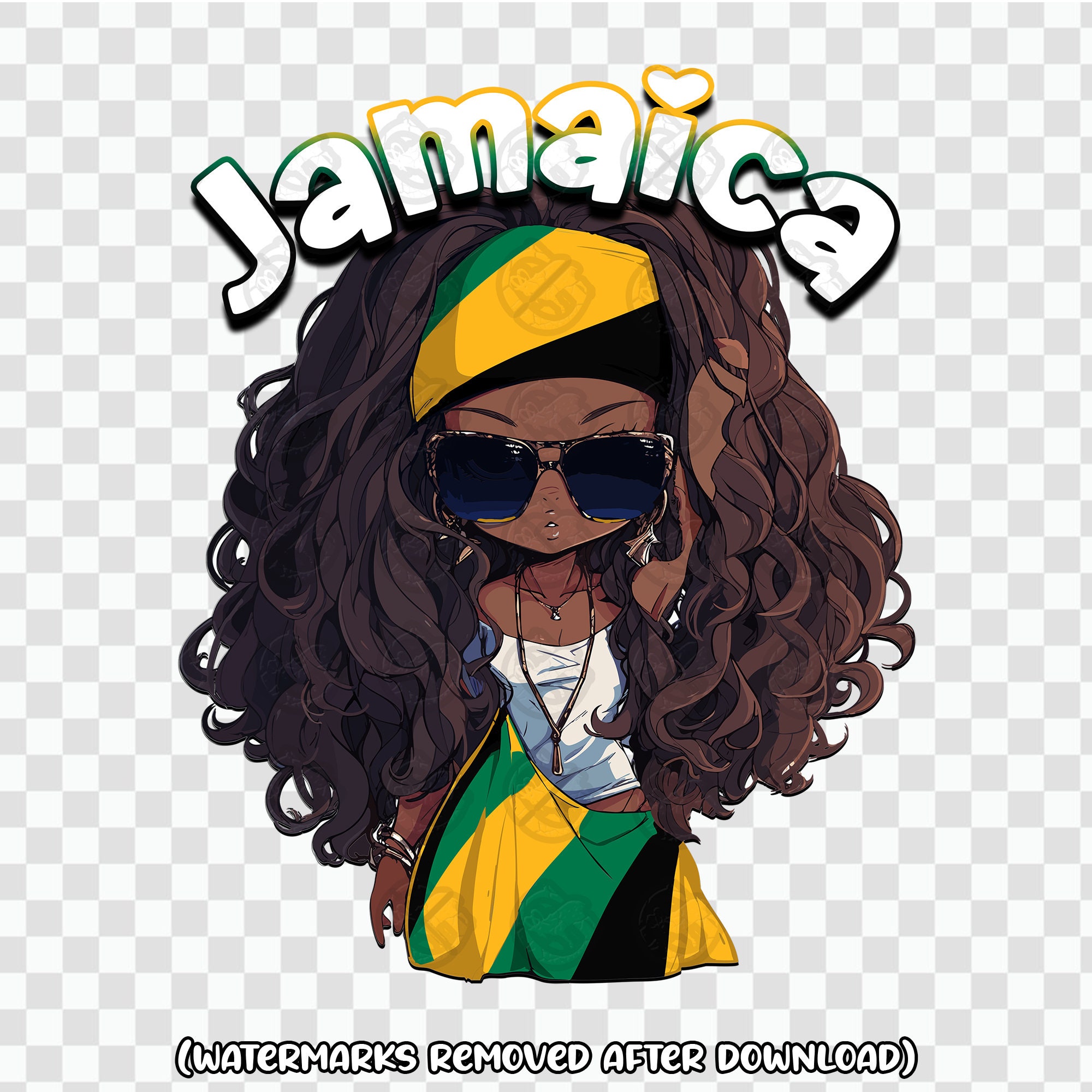 Beautiful Jamaican Girl, Jamaican Girl Tshirt Sticker Digital File ...