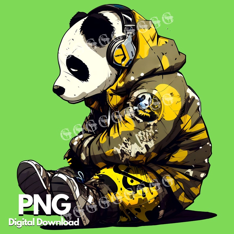 Street Pandas 2 PNG Bundle, Gangster Pandas, Cool Pandas, Streetwear ...